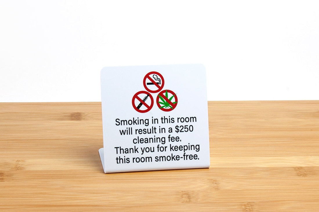 No Smoking Room Sign w/ Cleaning Fee | Specialty Sign Store