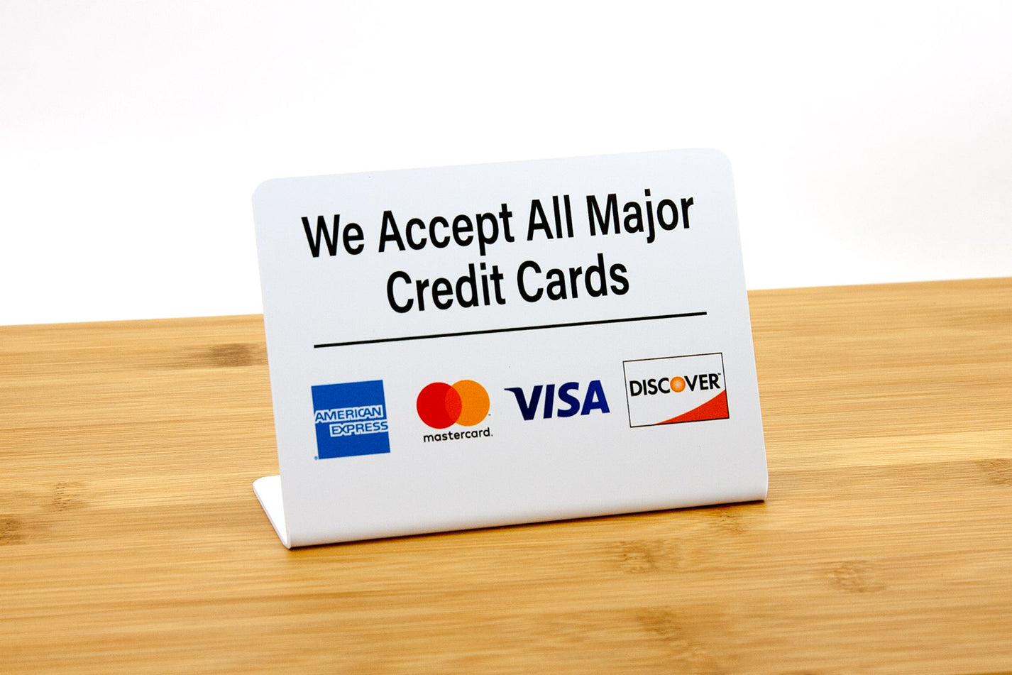 We Accept Credit Cards Counter Signs | Specialty Sign Store
